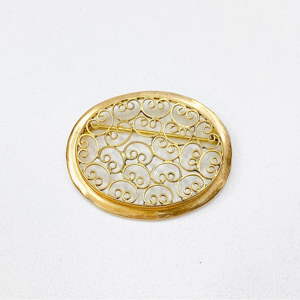 Vintage Henry Griffith 12k Gold Filled Filigree Oval … - Gem